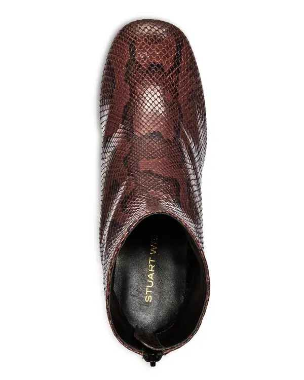 STUART WEITZMAN Bacari 75 Snake Embossed Ankle Boots