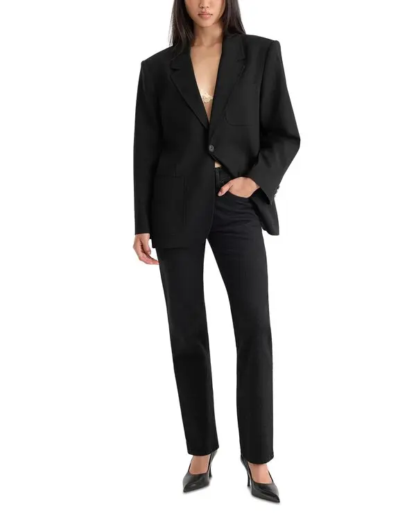 Good American Vintage Mid Rise Straight Jeans In Black441