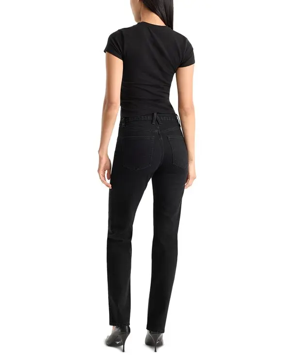 Good American Vintage Mid Rise Straight Jeans In Black441