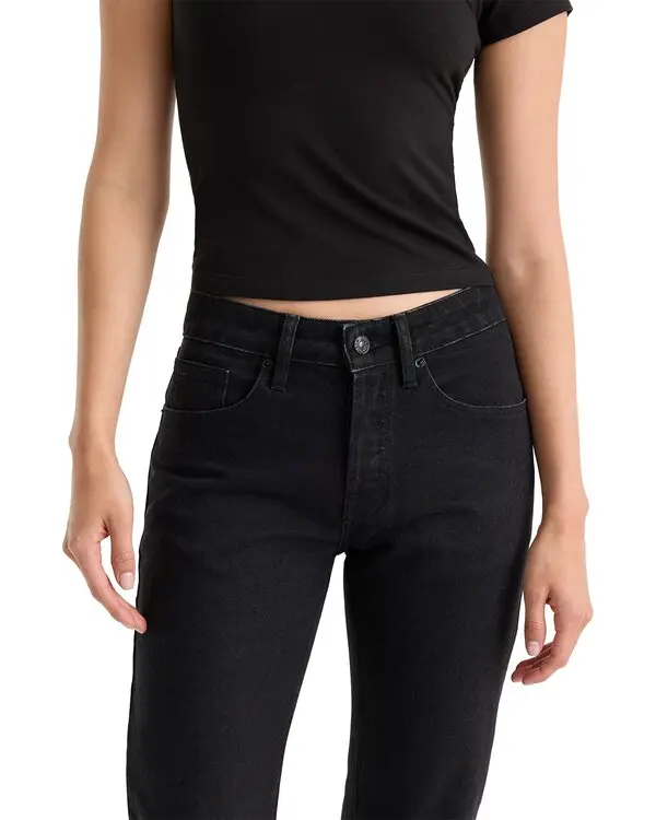 Good American Vintage Mid Rise Straight Jeans In Black441