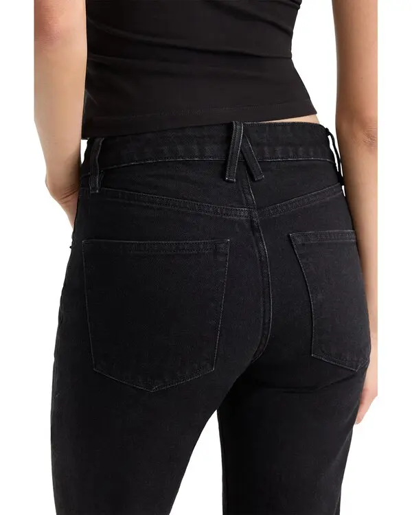 Good American Vintage Mid Rise Straight Jeans In Black441