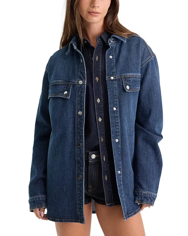 Good American The Denim Overshirt - Indigo