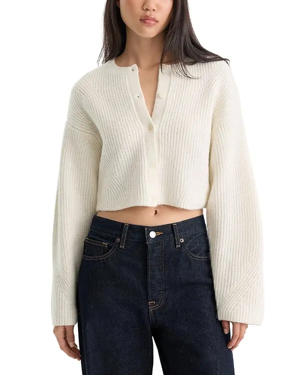 Good American The Chunky Knit Cardigan - Chalk