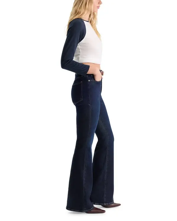 Good American Soft Tech Good Legs Flare Jeans In Indigo1308