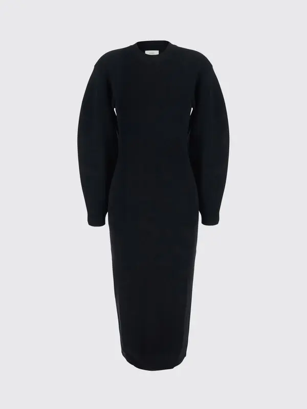 Loulou De Saison Elena Viscose-blend Knit Midi Dress With Balloon Sleeves