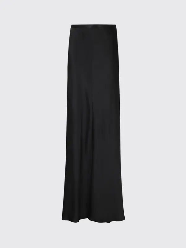 Alberta Ferretti High-waisted Satin Pencil Skirt With Asymmetrical Hem - Black