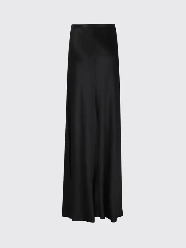 Alberta Ferretti High-waisted Satin Pencil Skirt With Asymmetrical Hem - Black