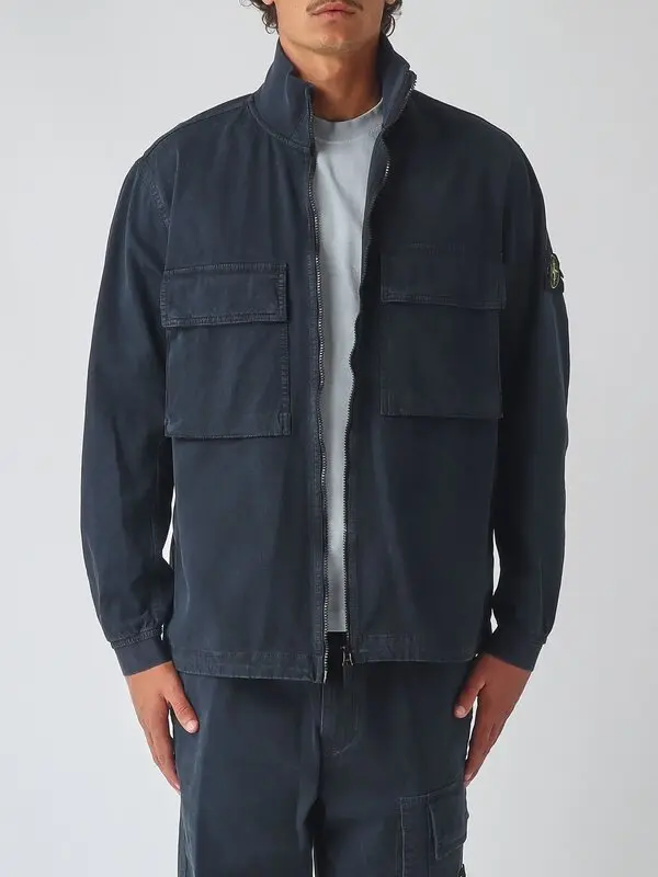 Stone Island Embroidered Shirt Jacket - Blue