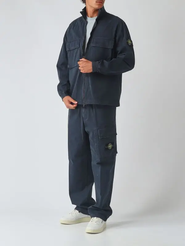 Stone Island Embroidered Shirt Jacket - Blue