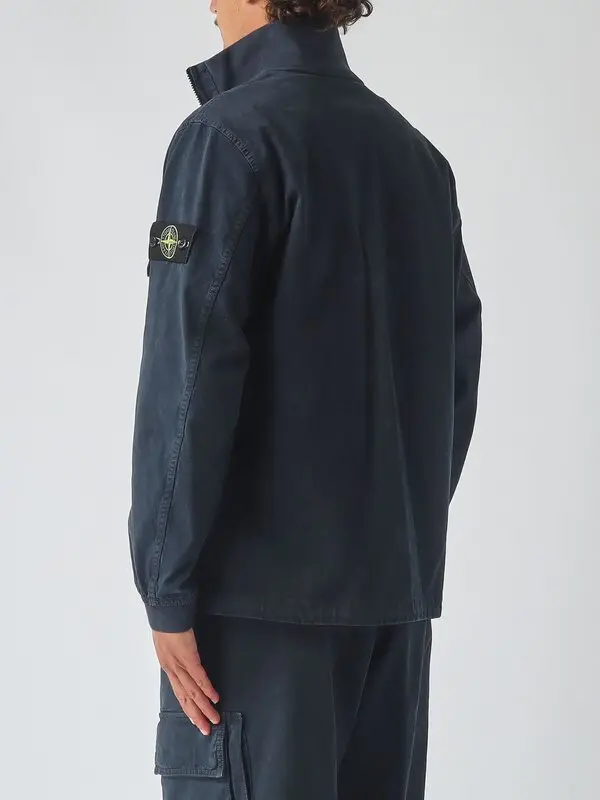 Stone Island Embroidered Shirt Jacket - Blue