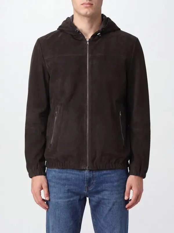 Herno Hooded Suede Leather Jacket