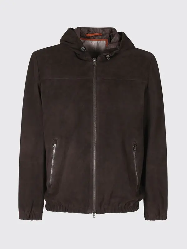 Herno Hooded Suede Leather Jacket