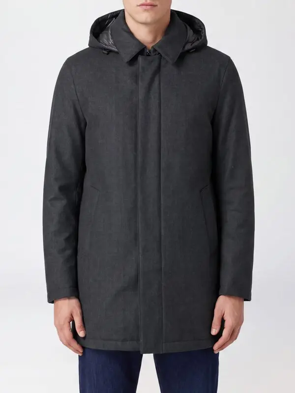 Herno Hooded Water-repellent Padded Wool Blend Parka