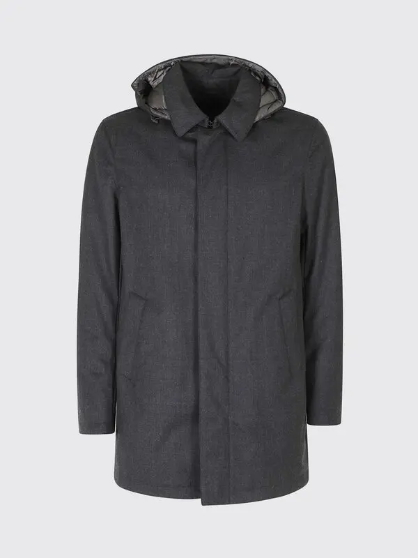 Herno Hooded Water-repellent Padded Wool Blend Parka