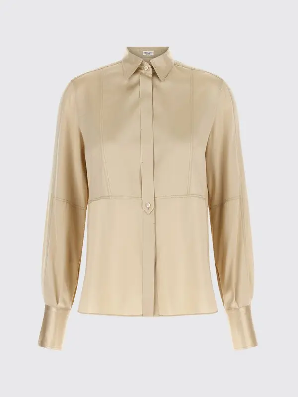 Brunello Cucinelli Slim Fit Stretch Silk Shirt