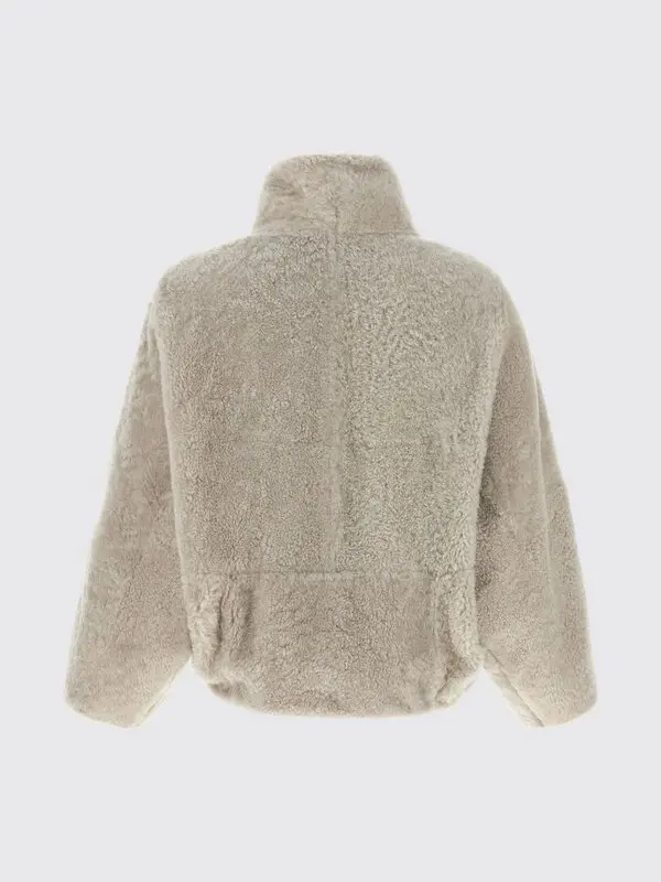 Brunello Cucinelli Cropped High-neck Shearling Jacket - Beige