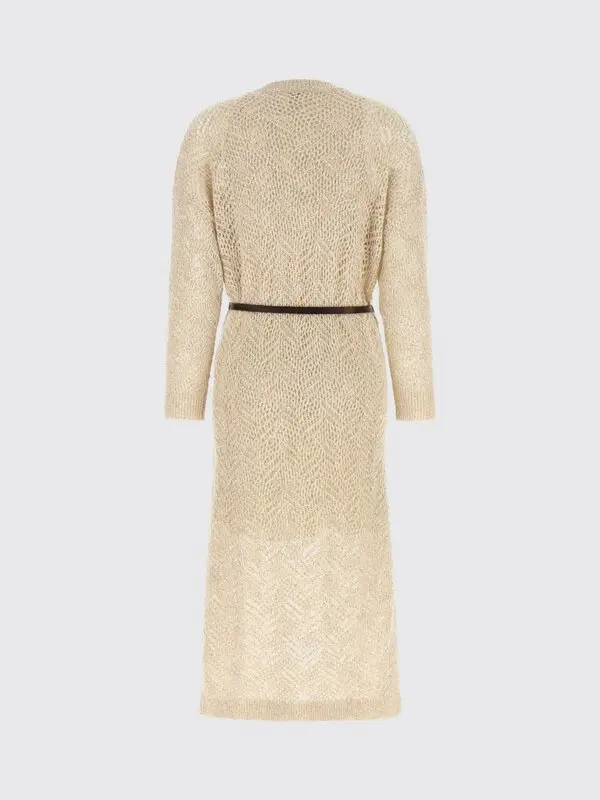 Brunello Cucinelli Sequin-embroidered Wool-knit Midi Dress