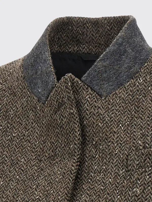 Brunello Cucinelli Chevron Wool Tailored Waistcoat With Belt