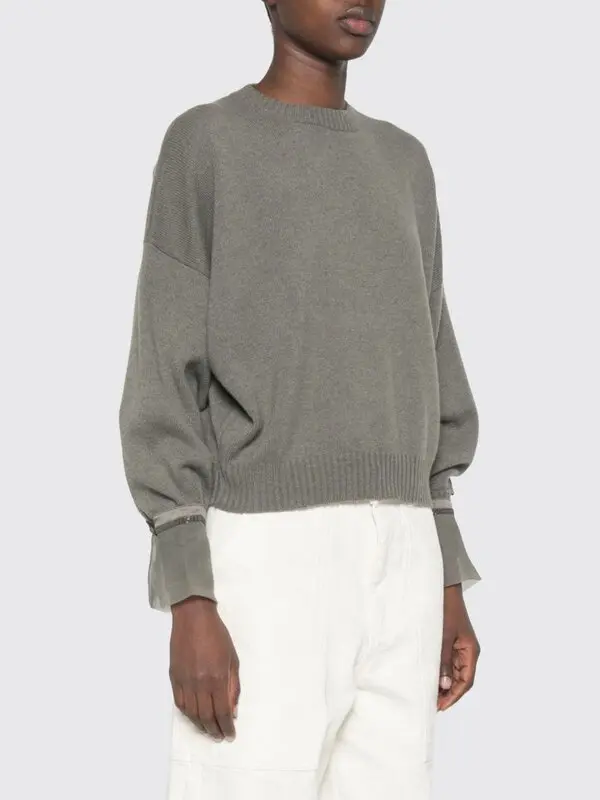 Brunello Cucinelli Relaxed Fit Crewneck Jumper - Green