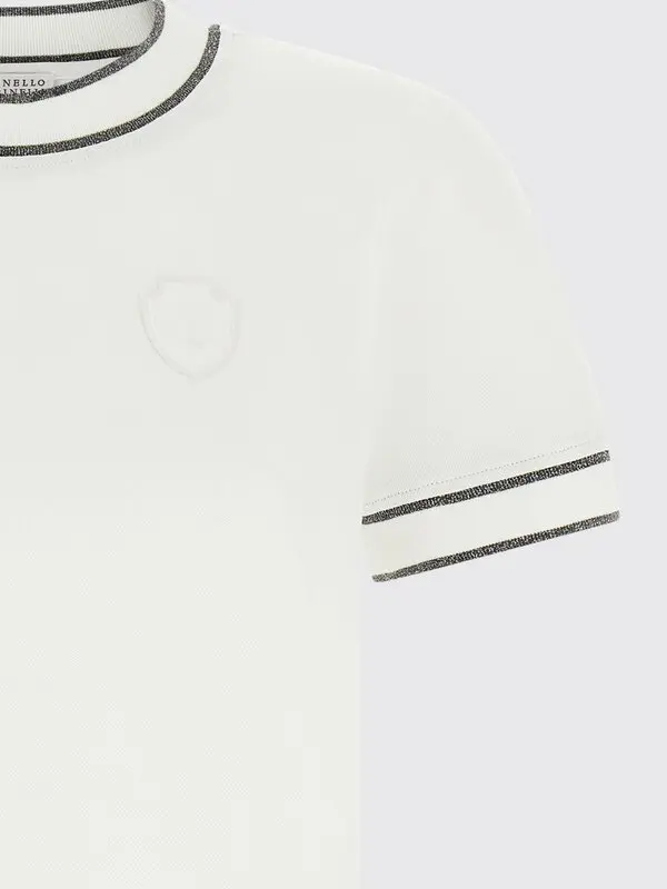 Brunello Cucinelli Crewneck Cotton T-shirt With Contrast Trims