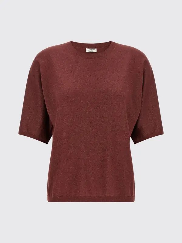 Brunello Cucinelli Relaxed Fit Cashmere And Silk Crewneck Jumper - Red