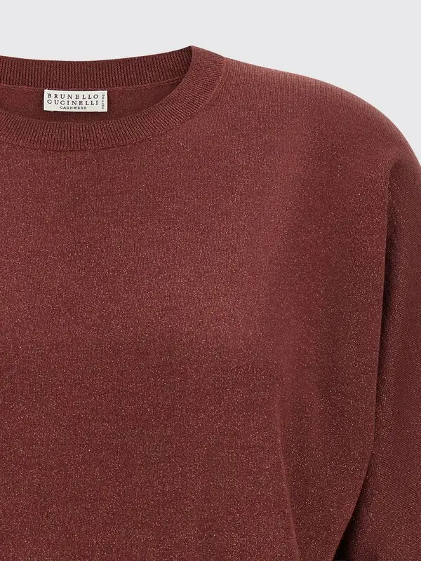 Brunello Cucinelli Relaxed Fit Cashmere And Silk Crewneck Jumper - Red