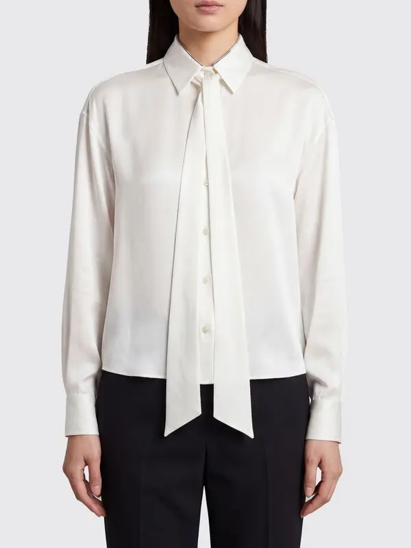 Brunello Cucinelli Shirt With Tie Detail - White