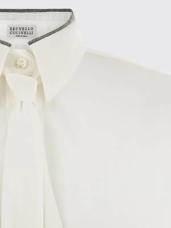 Brunello Cucinelli Shirt With Tie Detail - White