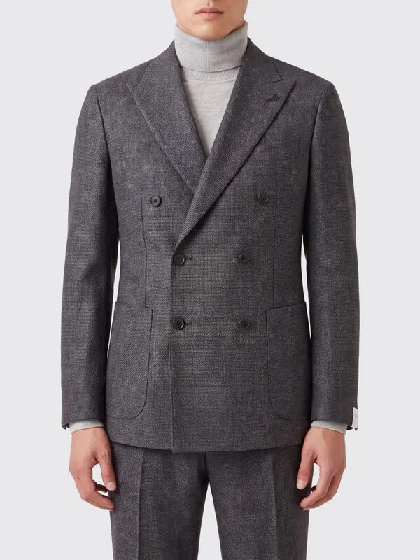 Tagliatore Double-breasted Peak Lapel Wool Blazer