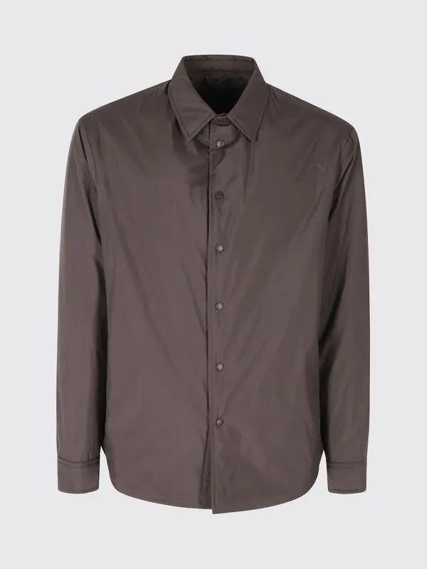 BRIGLIA 1949 Nylon Shirt Jacket With Snap Buttons - Brown