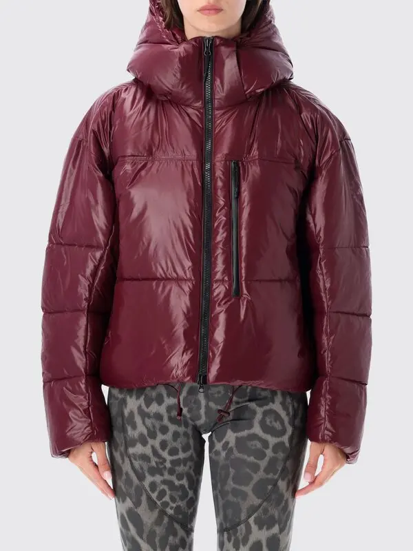 Adidas By Stella McCartney Short Hooded Puffer Jacket In Recycled Nylon - Brown