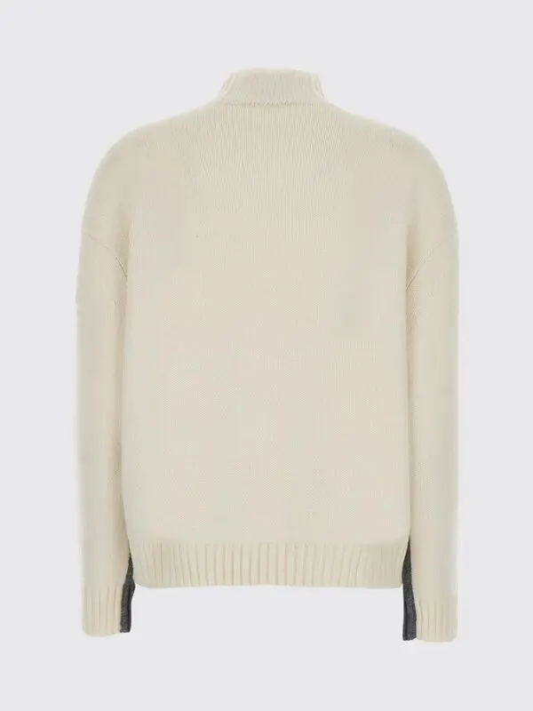 SEMICOUTURE Ribbed High Neck Sweater With Pocket Detail