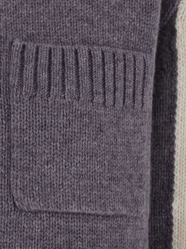 SEMICOUTURE Ribbed High Neck Sweater With Pocket Detail