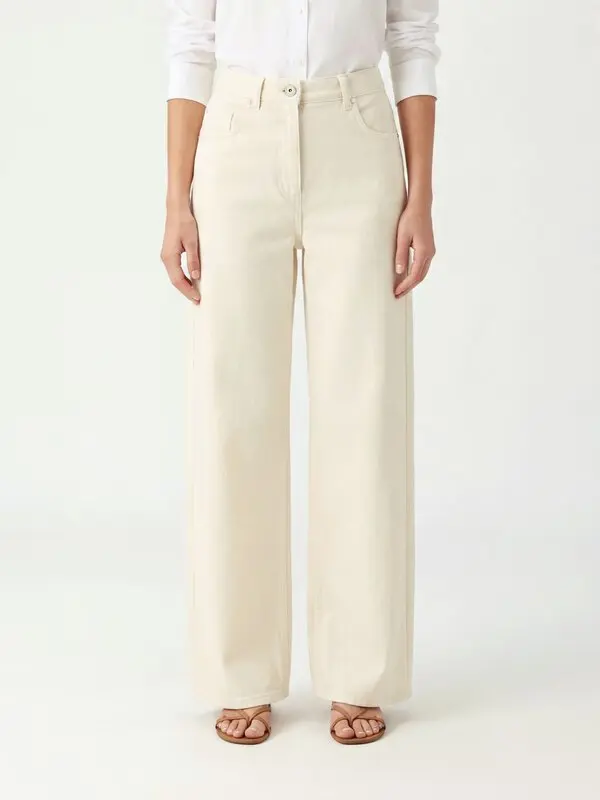 Brunello Cucinelli Wide Leg Jeans - White