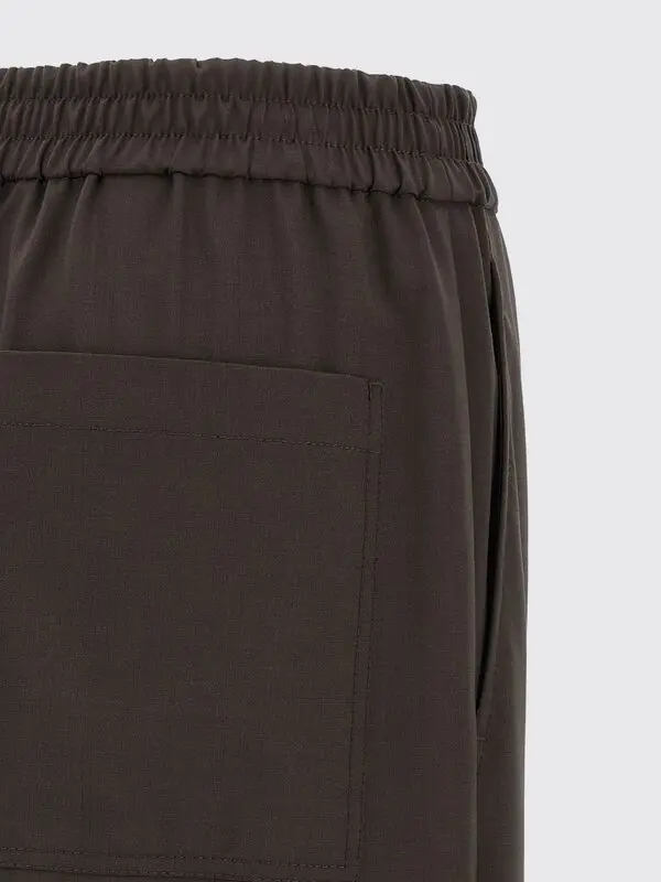 Brunello Cucinelli High-waisted Wide-leg Stretch Wool Blend Trousers