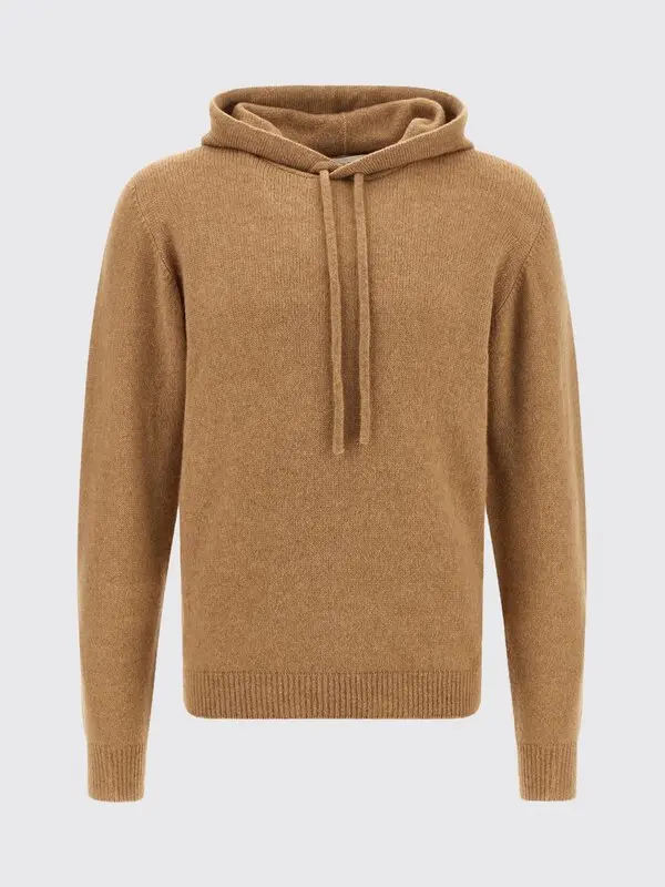 ROBERTO COLLINA Merino Wool Hoodie - Beige