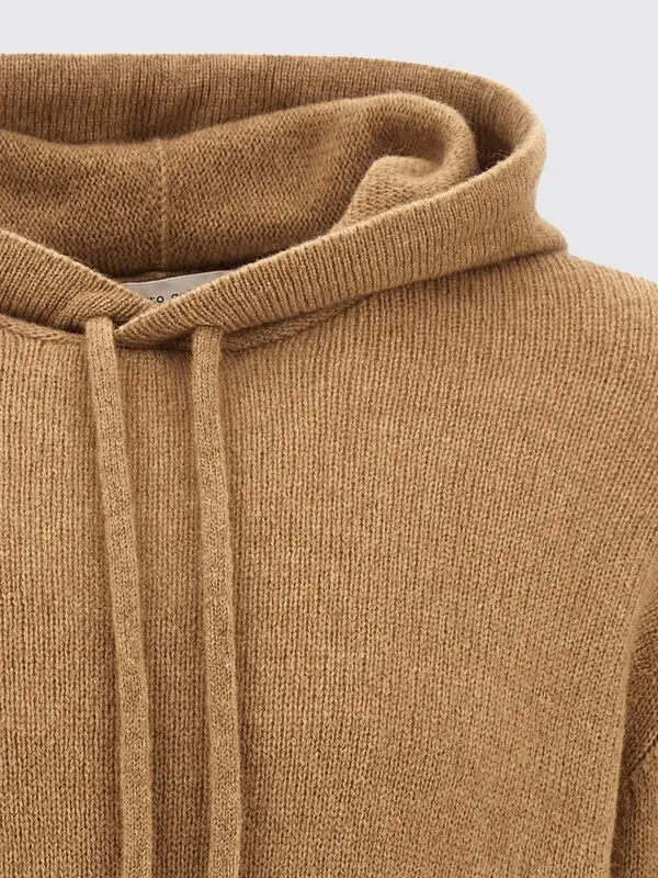 ROBERTO COLLINA Merino Wool Hoodie - Beige