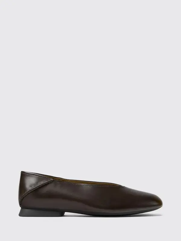 Camper Casi Myra Smooth Calfskin Leather Round-toe Ballet Flats - Brown