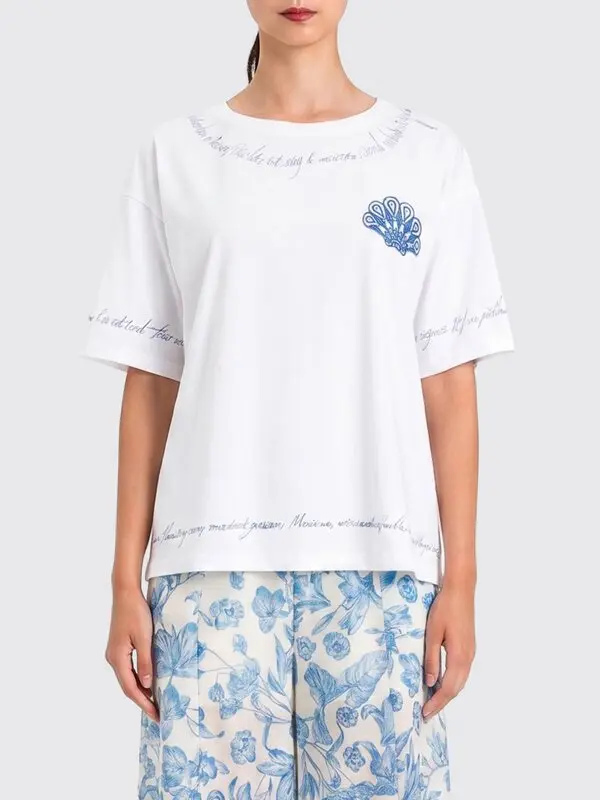 TWINSET Cotton Blend T-shirt With Slogan - White