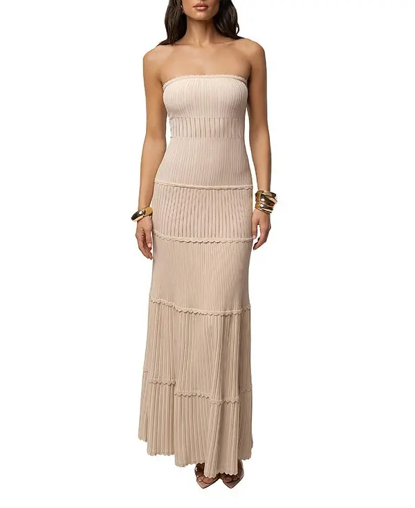 JLUXLABEL Vienna Strapless Maxi Dress - Cream