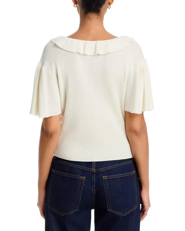 Paige Inaya Merino Wool & Cotton Top - Ivory