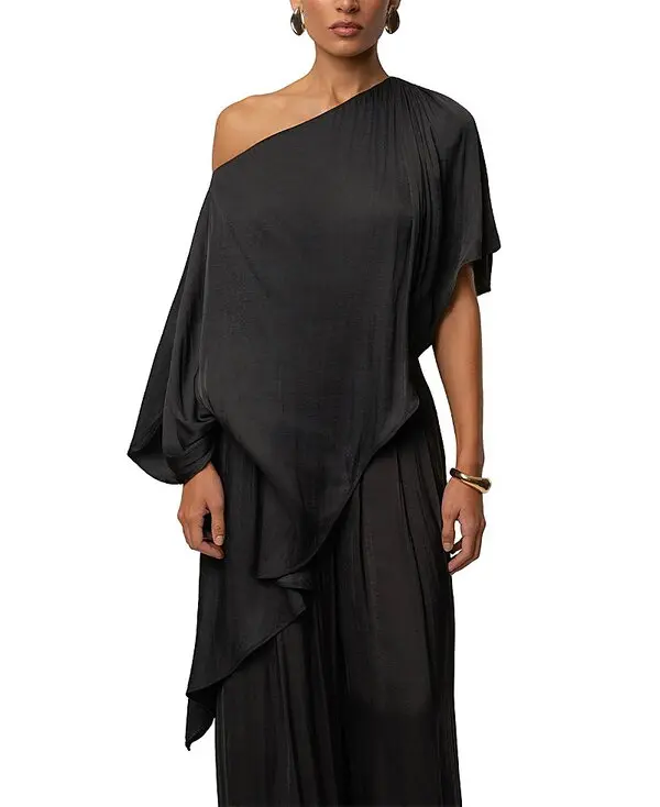 JLUXLABEL Brisa One Shoulder Top - Black
