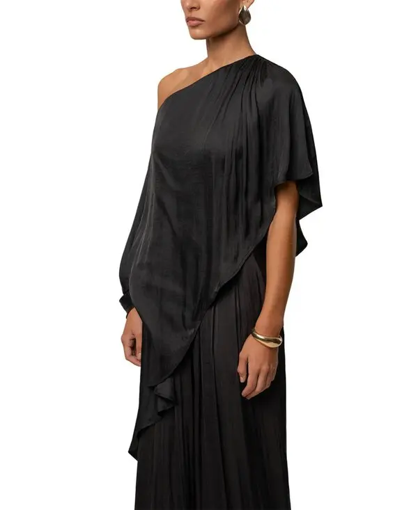 JLUXLABEL Brisa One Shoulder Top - Black