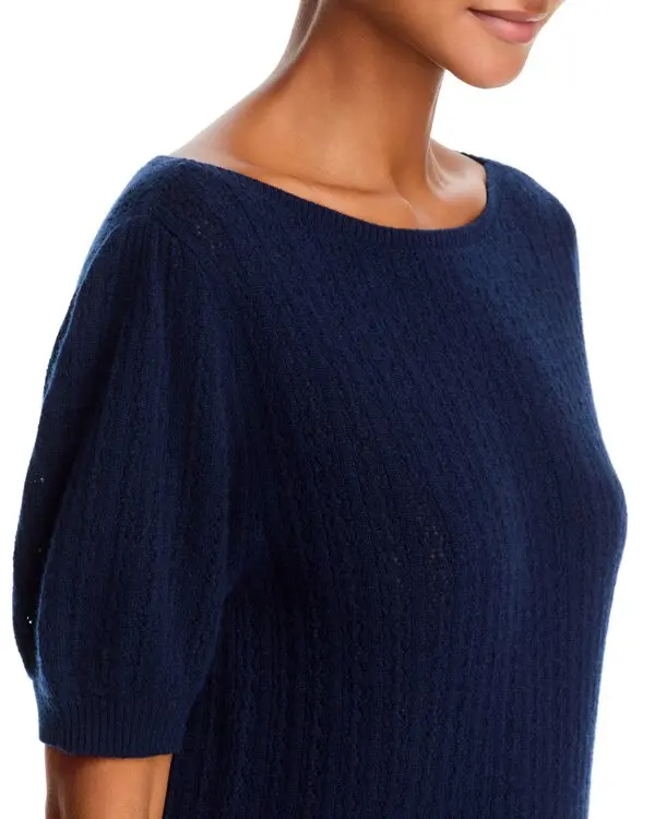 Paige Jules Cashmere Pointelle Cable Knit Sweater