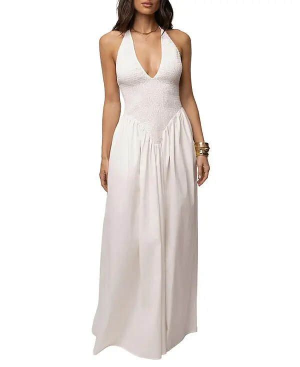 JLUXLABEL Madrid Halter Maxi Dress - Ivory