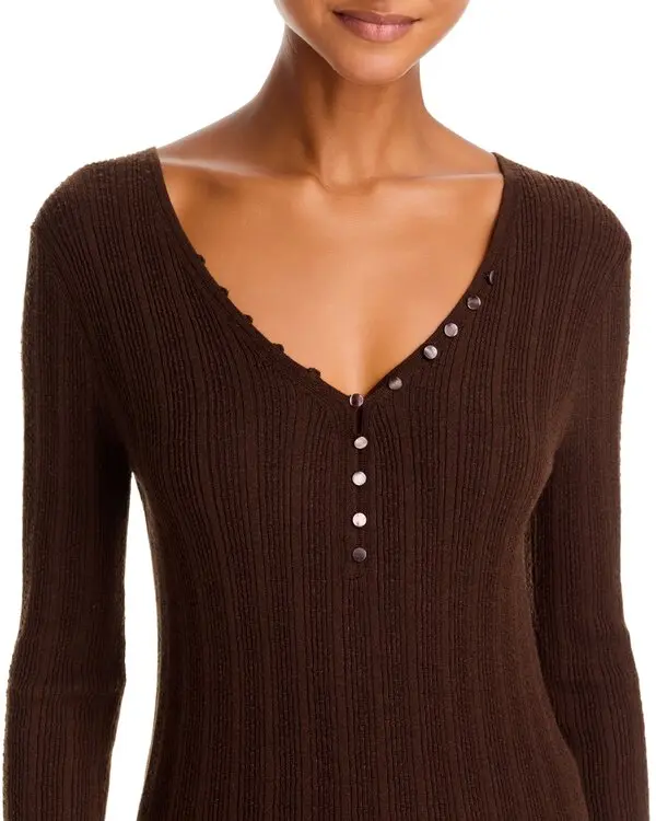 Paige Ginnette Ribbed Henley Top