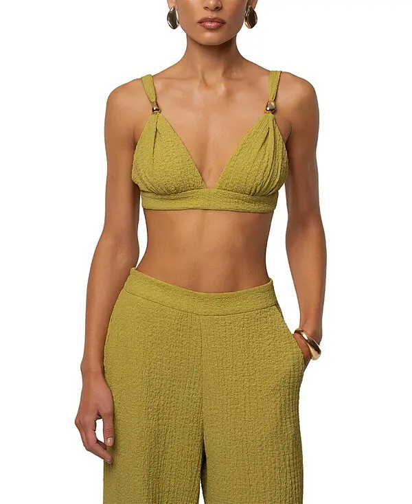 JLUXLABEL Dockside Crepe Knit Bralette - Lime
