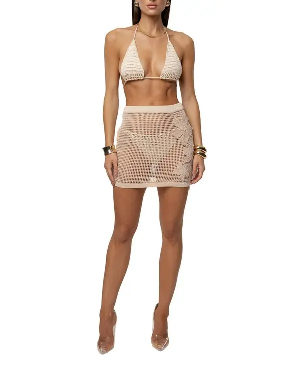 JLUXLABEL Cascade Embroidered Skirt - Ecru