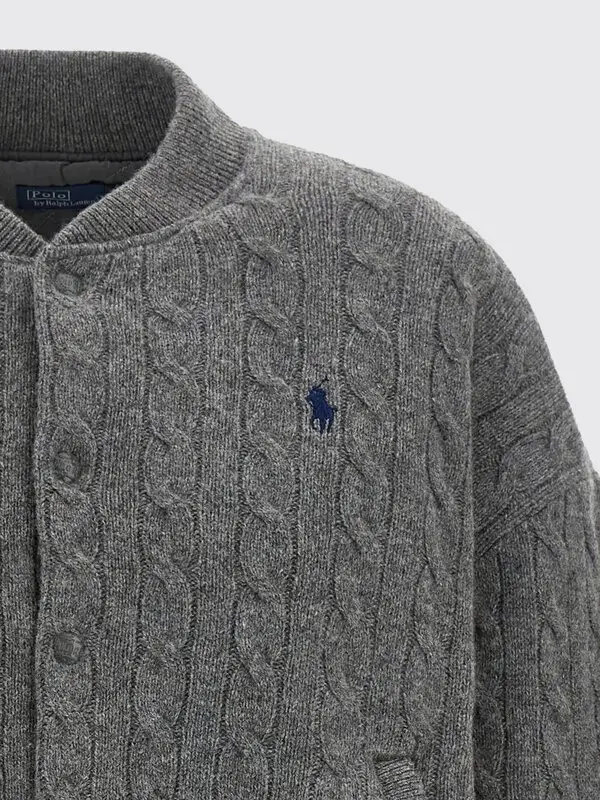 Polo Ralph Lauren Wool And Cashmere Bomber Collar Relaxed Fit Cardigan