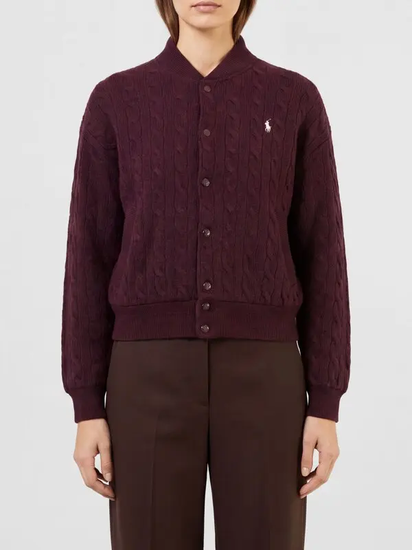 Polo Ralph Lauren Wool & Cashmere Bomber Cardigan - Violet